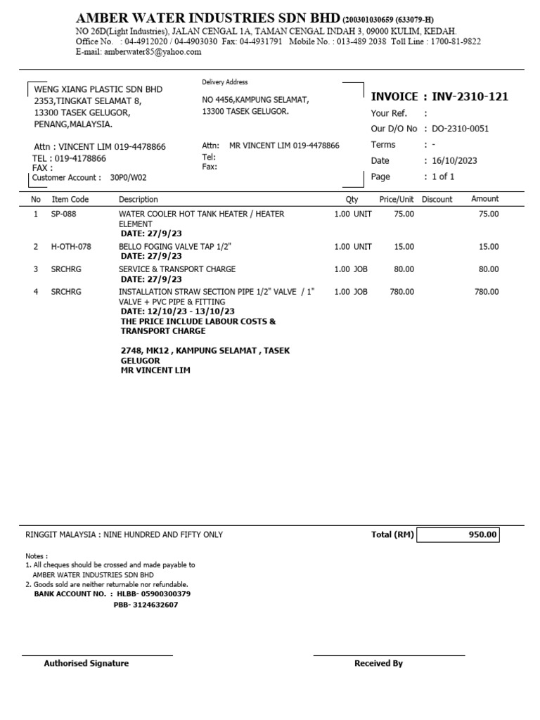 Weng Xiang Plastic SDN BHD | PDF