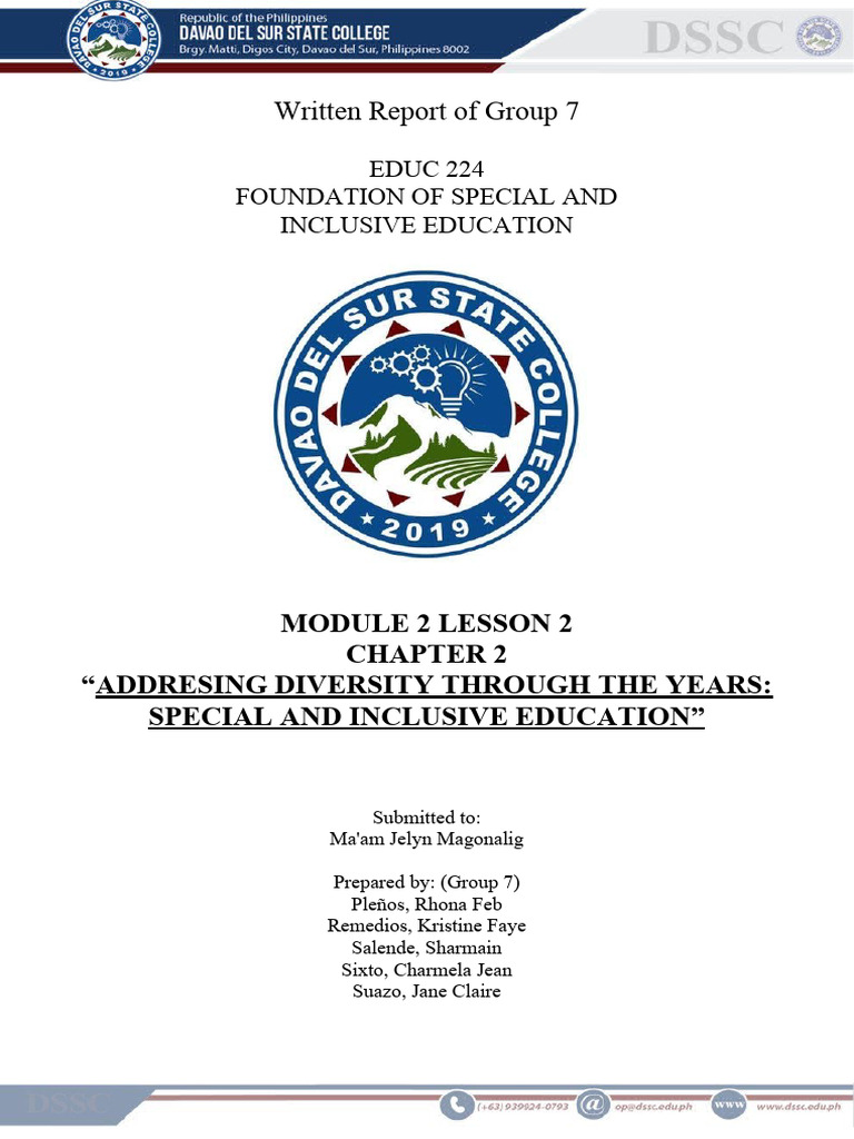 Group 7. Module 2 Lesson 2 | PDF | Disability | Inclusion (Education)