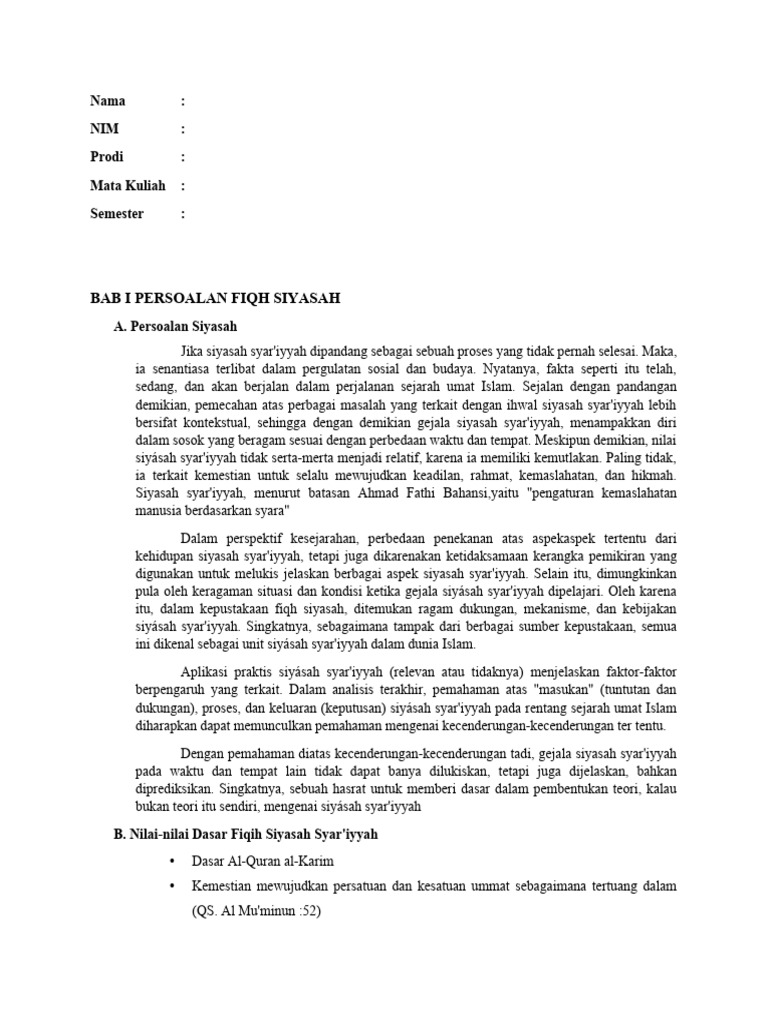 Resume Fiqh Siyasah Fakhri | PDF