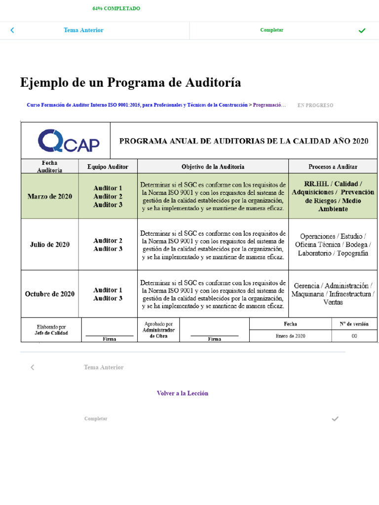 7.ejemplo de Un Programa de Auditoria | PDF