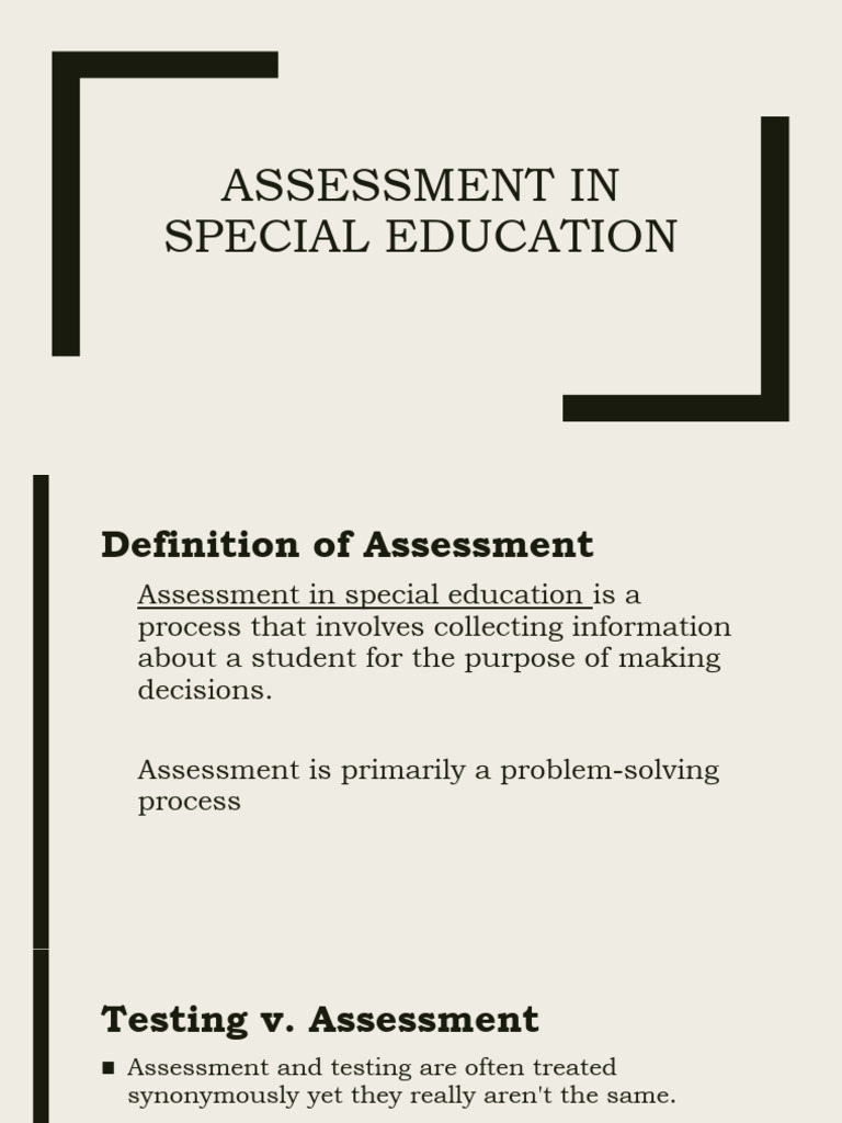 2. Assessment in Special Education | PDF