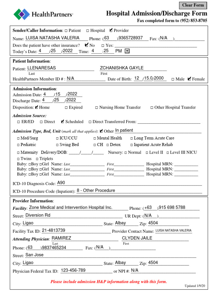 Discharge Form | PDF