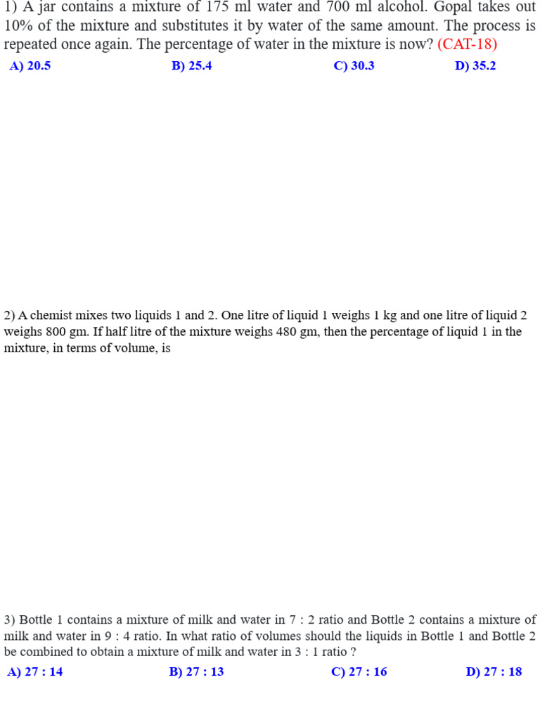 Dilution Questions | PDF