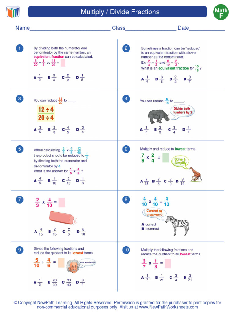 Worksheet Math Grade 6 Multiply Divide Fractions 2 | PDF | Property Law ...