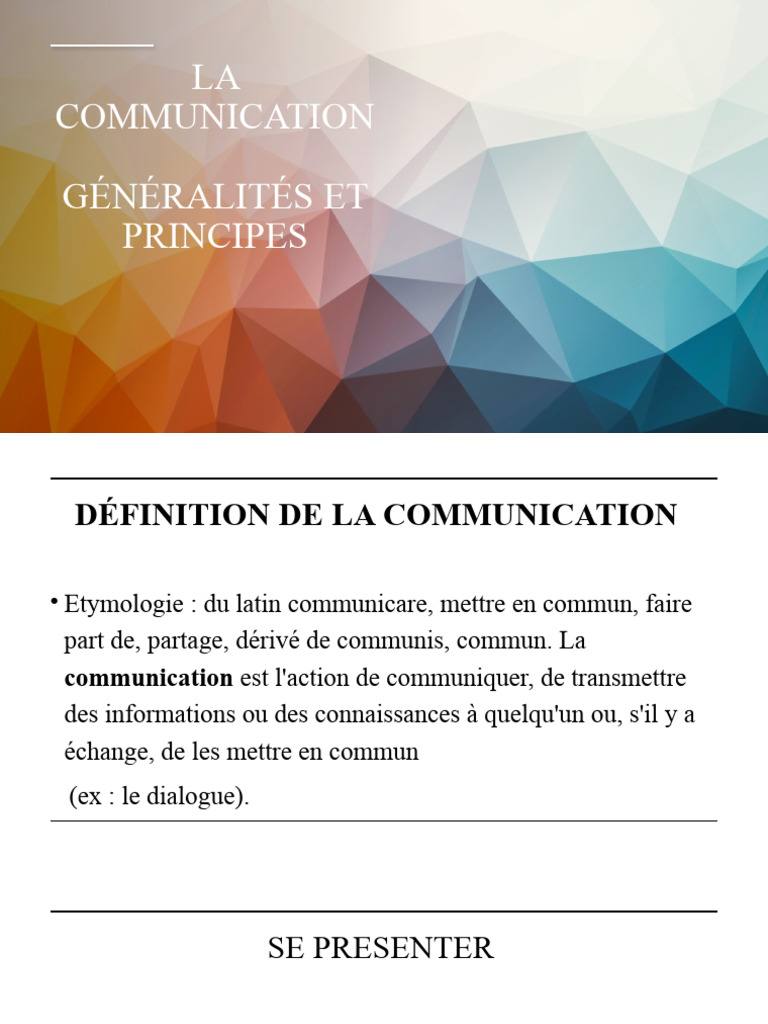 La Communication | PDF | la communication | Communication non verbale