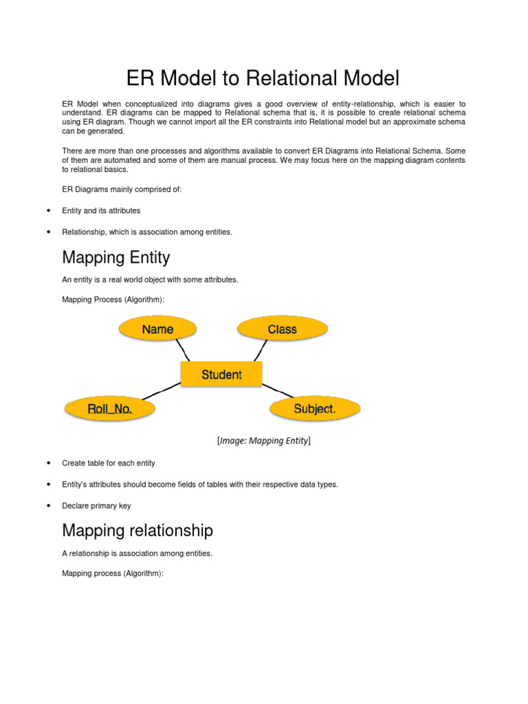 Er Model To Relational Model | PDF