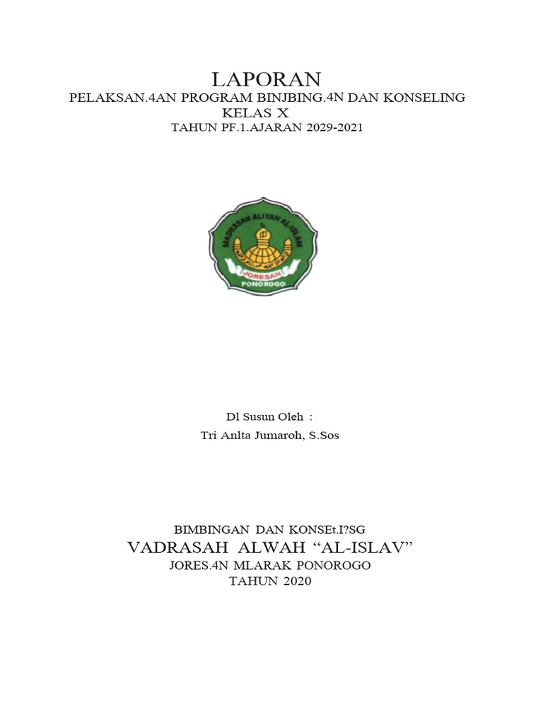 Dokumen Laporan Layanan BK Bidang Pengembangan Pribadi Sosial Akademik ...