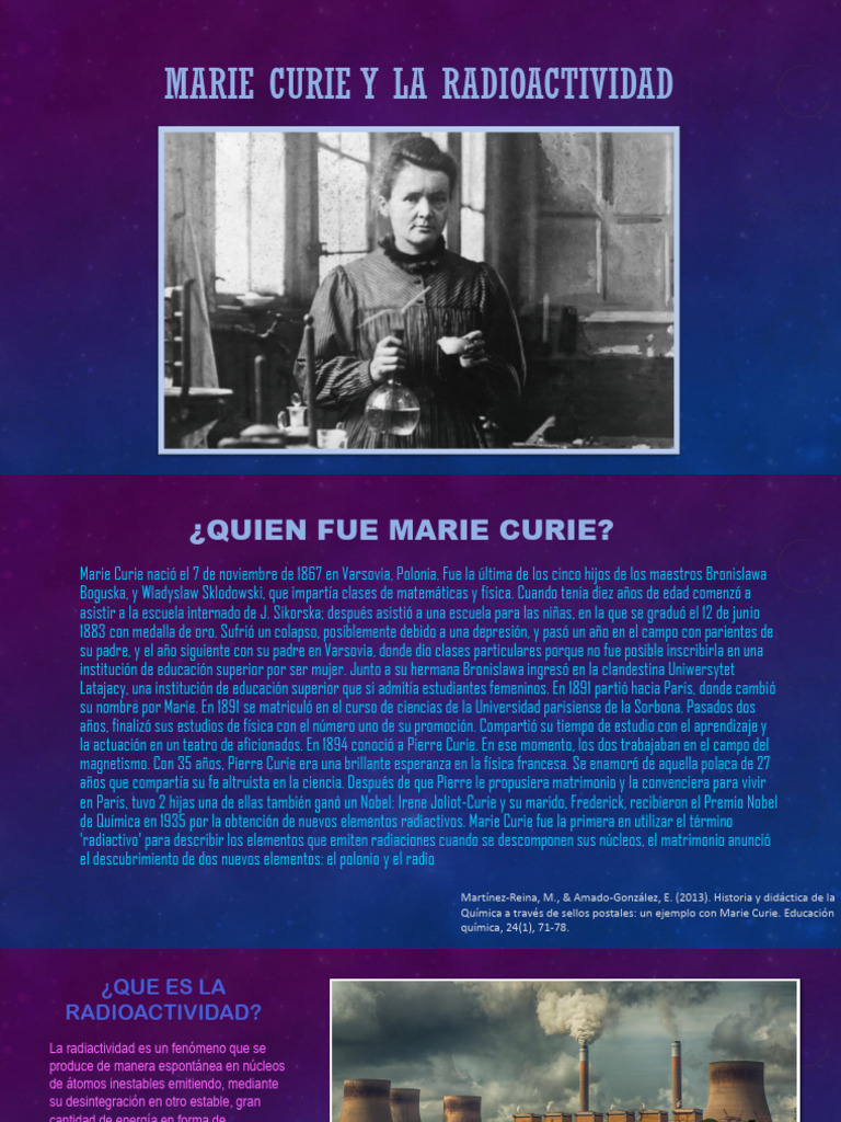 MARIE CURIE Y LA RADIOACTIVIDAD | PDF | Desintegración radioactiva ...