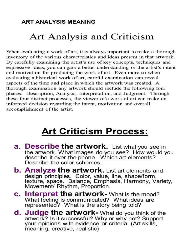 Understanding Art Analysis Concepts | PDF