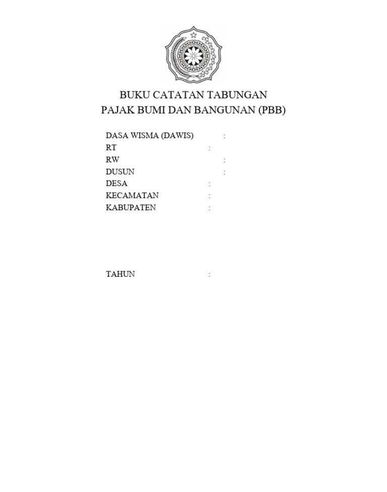 Cover Buku Catatan Tabungan PBB Dawis | PDF