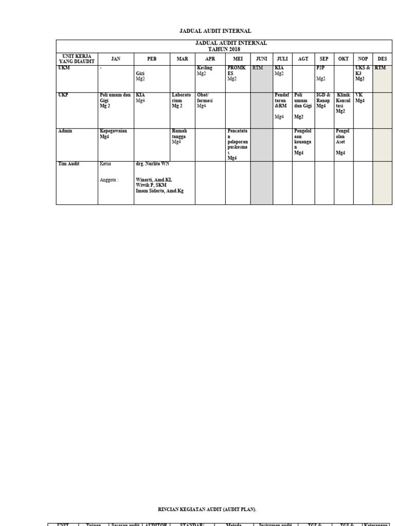 Lampiran Rencana Audit Contoh Instrumen | PDF