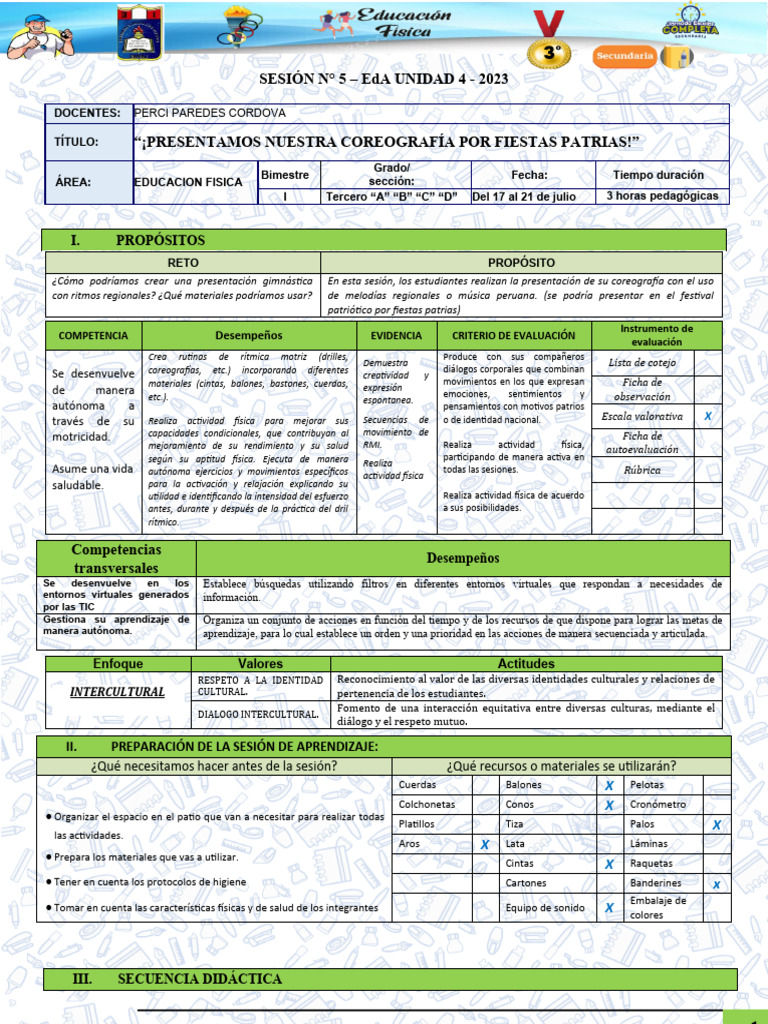 Sesión 5 Eda - Unidad 4 Vii - 3° | PDF | Evaluación | Aprendizaje