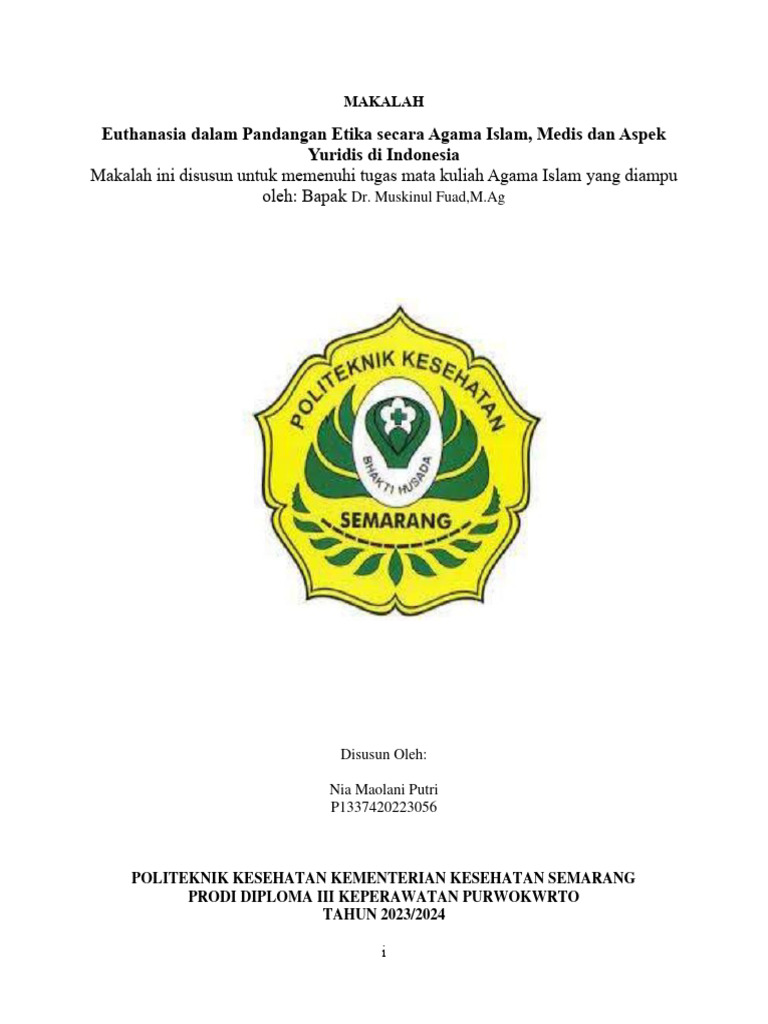 Euthanasia Dalam Pandangan Etika Secara Agama Islam J Medis Dan Aspek ... Euthanasia Dalam Pandangan Etika Secara Agama Islam J Medis Dan Aspek ...