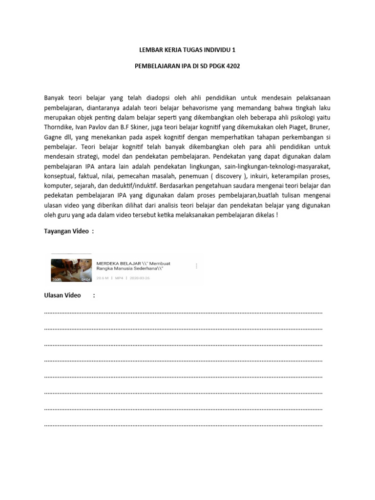 Tugas Individu 1 PDGK 4202 | PDF