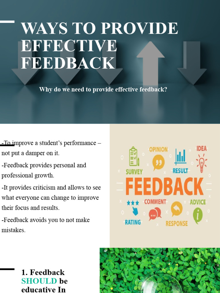 Ways To Provide Feedback (English Presentation) | PDF | Nonverbal ...