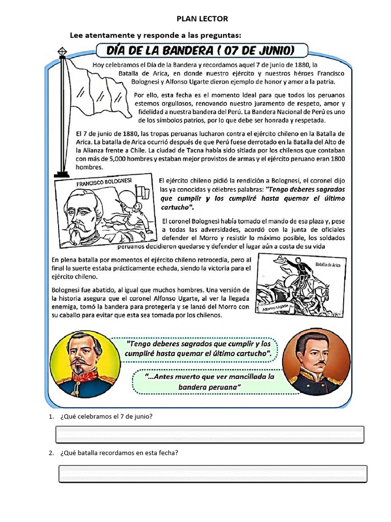 Plan Lector Batalla de Arica | PDF