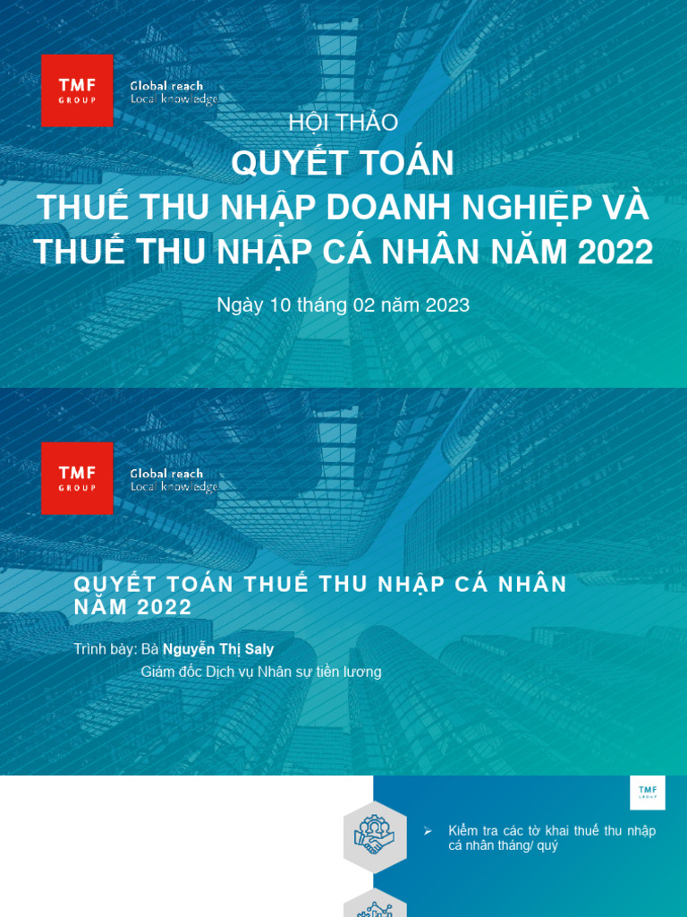 TMF VN - CIT PIT Finalisation. Presentation Slides (1) | PDF