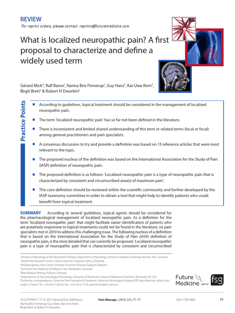 What Is Localized Neuropathic Pain | PDF | Pain | Peripheral Neuropathy