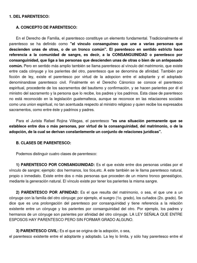 Parentesco, Paternidad y Filiación | PDF | Parentesco | Matrimonio