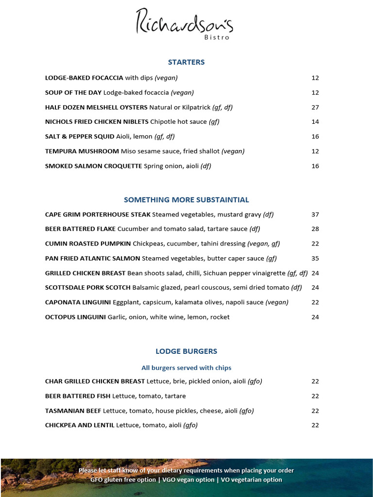 Richardson S Bistro Menu October 2021 | PDF | Hamburgers | Pickling