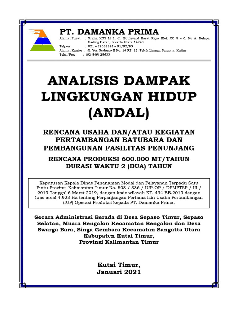 Cover Andal, RKL-RPL Pt. Damanka Prima | PDF
