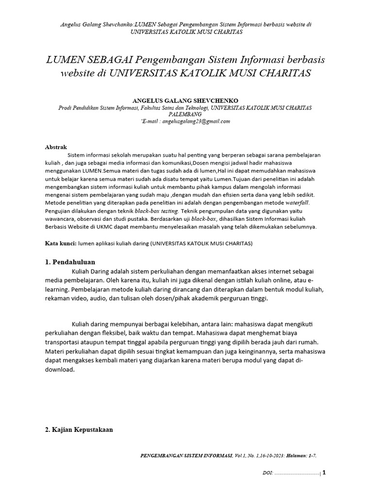 Pengembangan LUMEN di UKMC | PDF