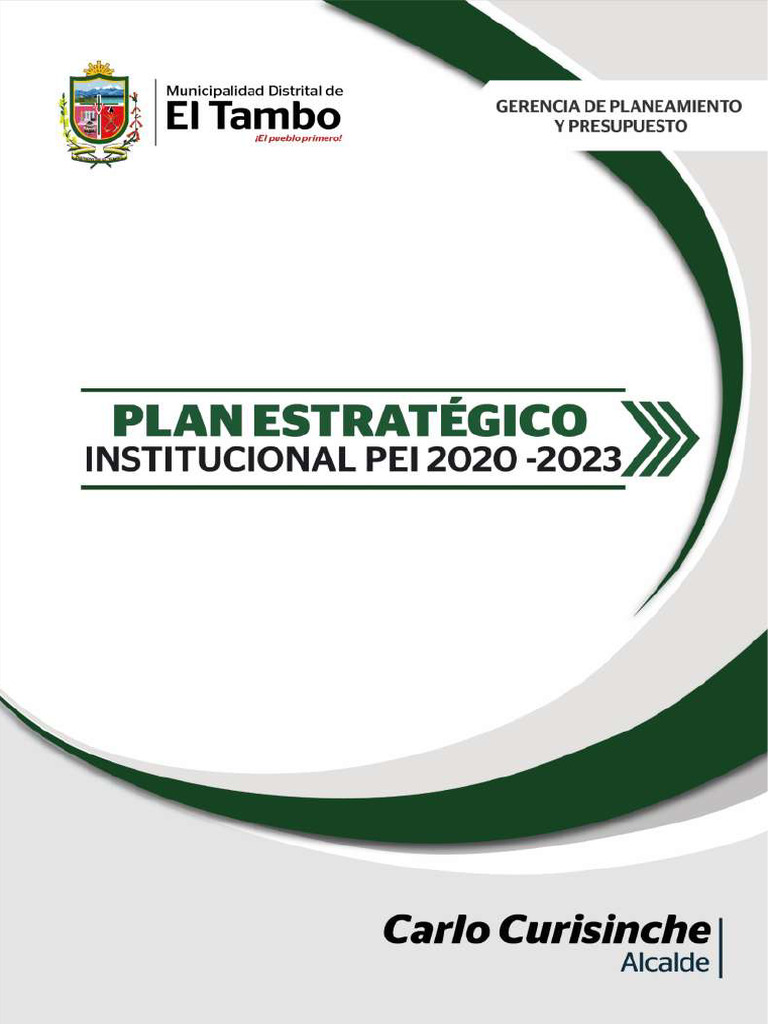 PEI (Plan Estrategico Institucional 2020-2023) | PDF | Sustentabilidad ...