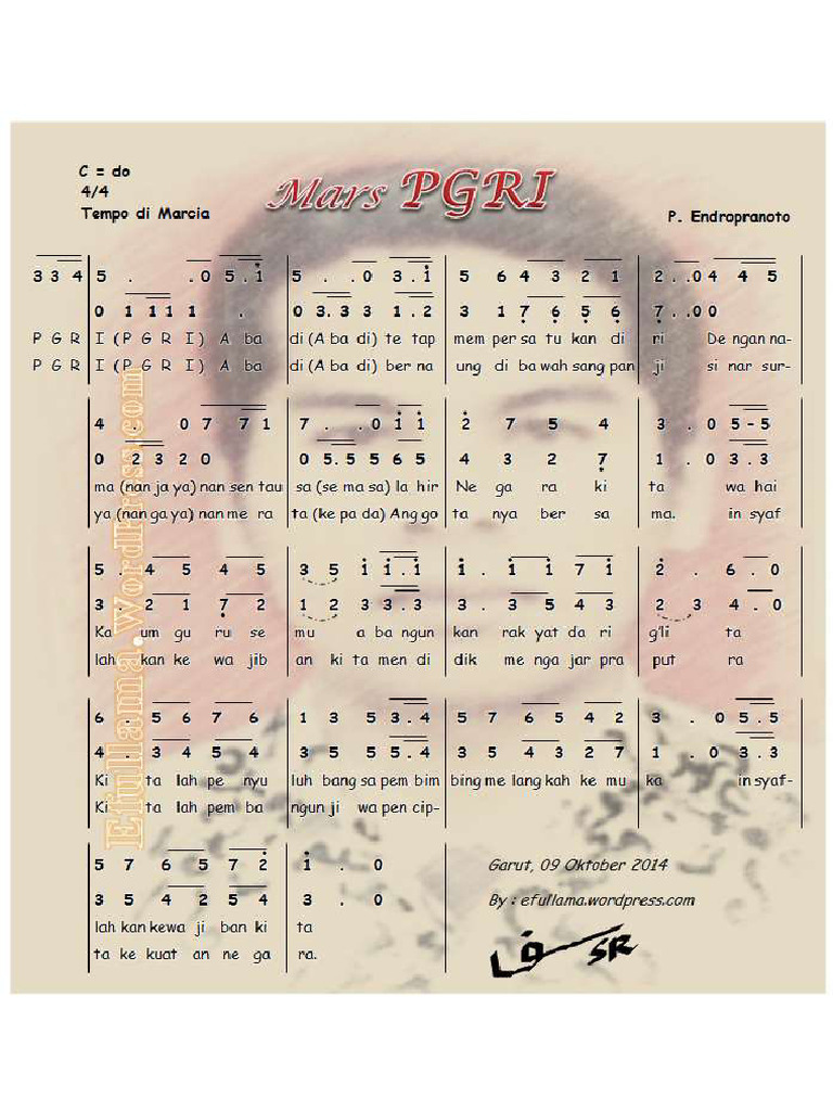 Notasi Mars PGRI | PDF