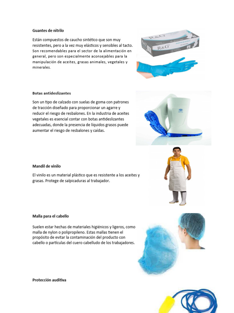 EPP para manipulación de aceites | PDF