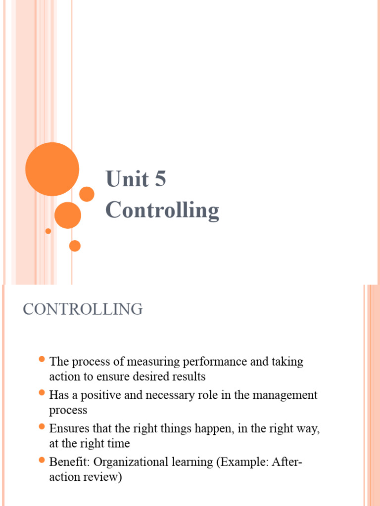 Unit 5 Control | PDF | Goal | Innovation