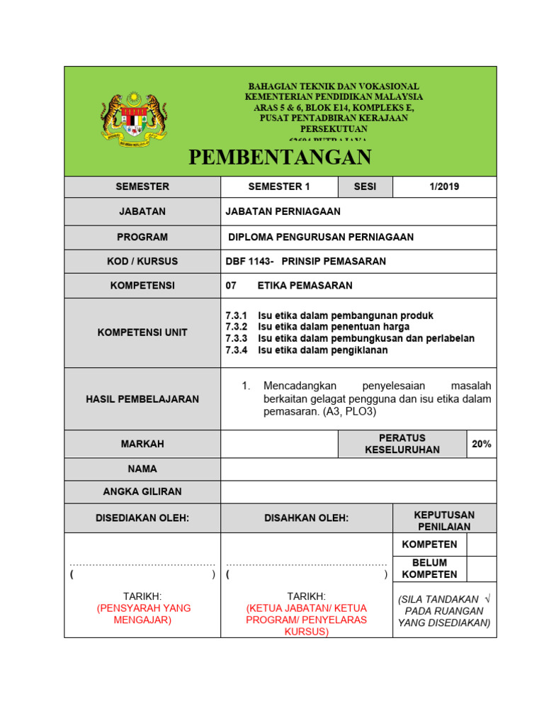 Soalan Pembentangan DBF1143 | PDF
