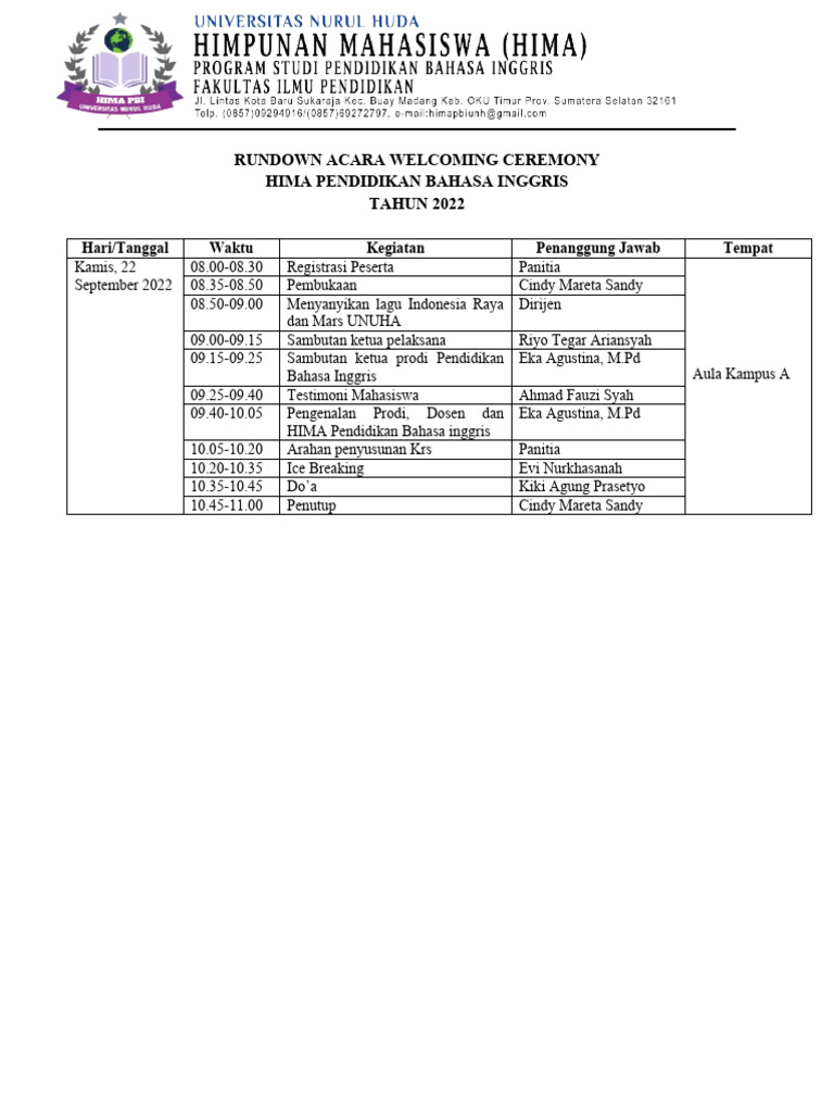 Ndown Acara Welcoming Ceremony | PDF