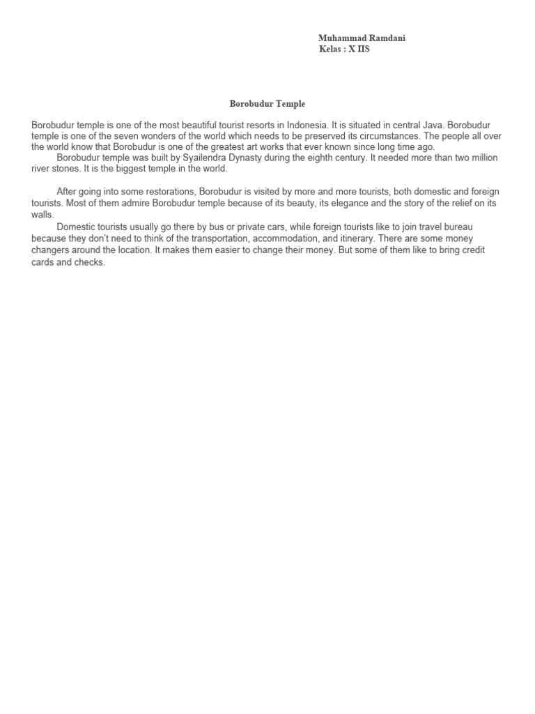 Tugas Descriptive Text Kls X | PDF | Indonesia