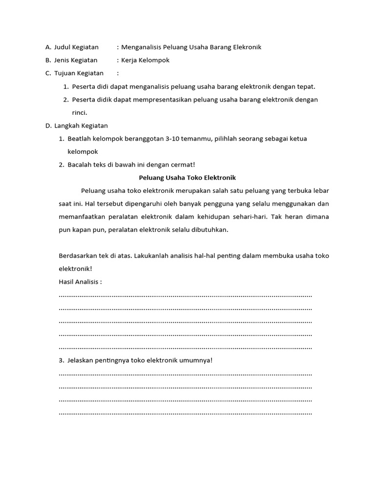 LKPD Peluang Usaha | PDF