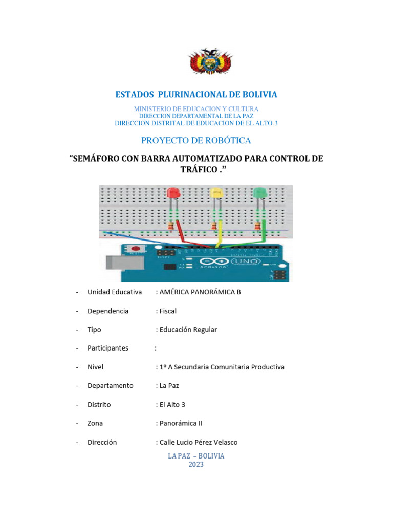 Proyecto Semaforo Con Barra | PDF