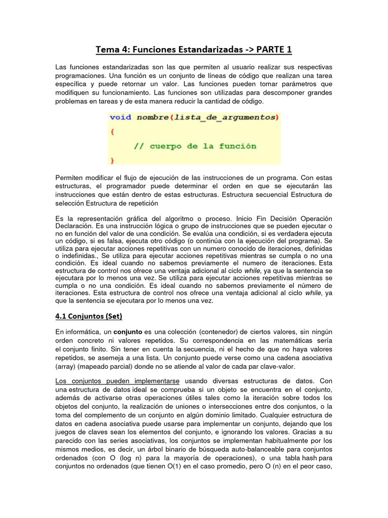 Tema 4 - Funciones Estandarizadas - Parte 1 | PDF | Matriz (Matemáticas) | Programación de ...