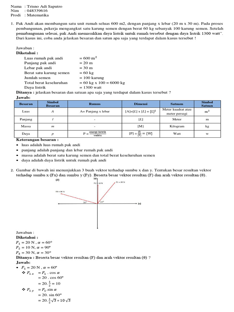 Sesi 1 Diskusi Fisika Dasar 1 | PDF