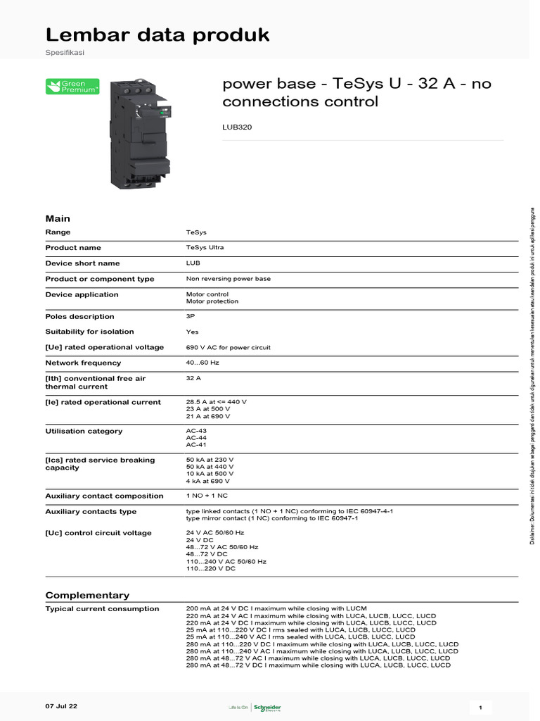 TeSys Ultra - LUB320 | PDF