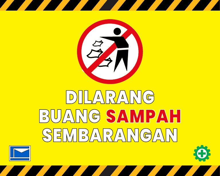 Rambu Dilarang Buang Sampah Sembarangan 100x80cm | PDF