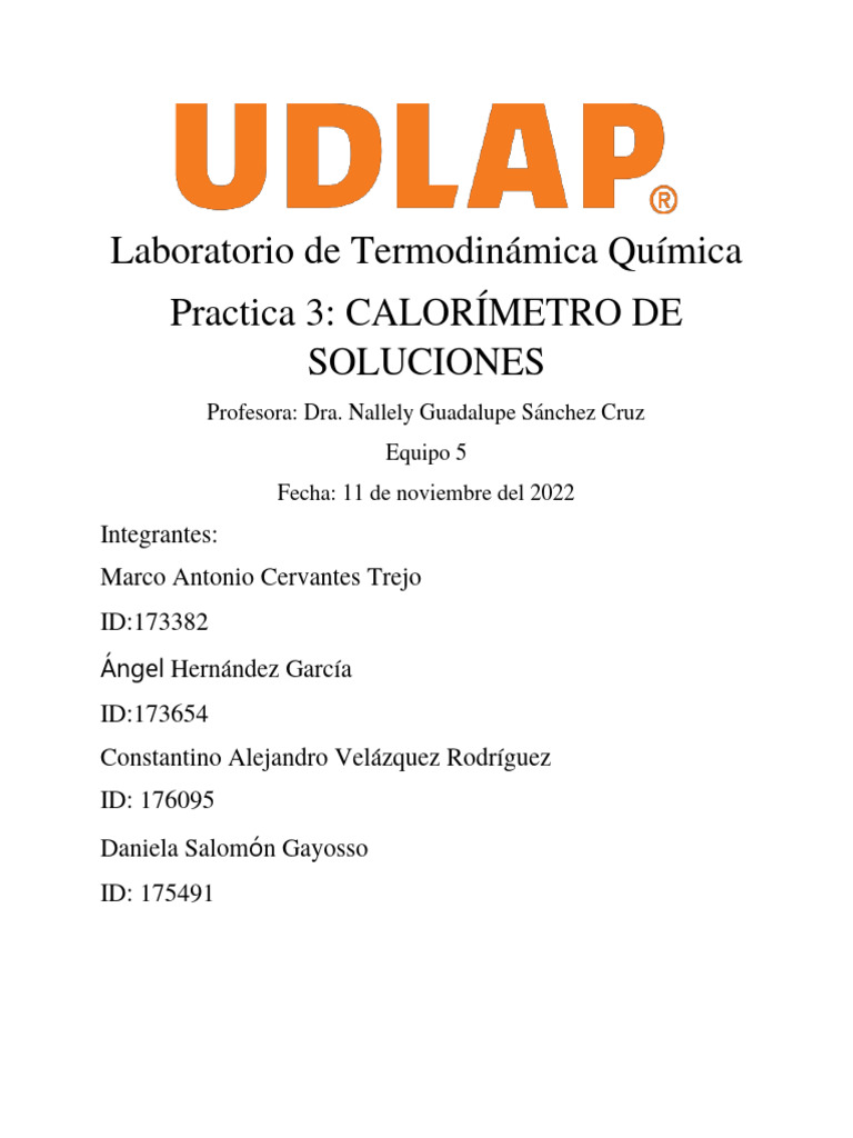 Practica 3-Laboratorio de Termodinamica | PDF