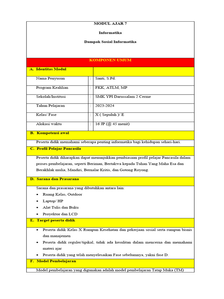 Modul 7 (Dampak Sosial Informatika) | PDF