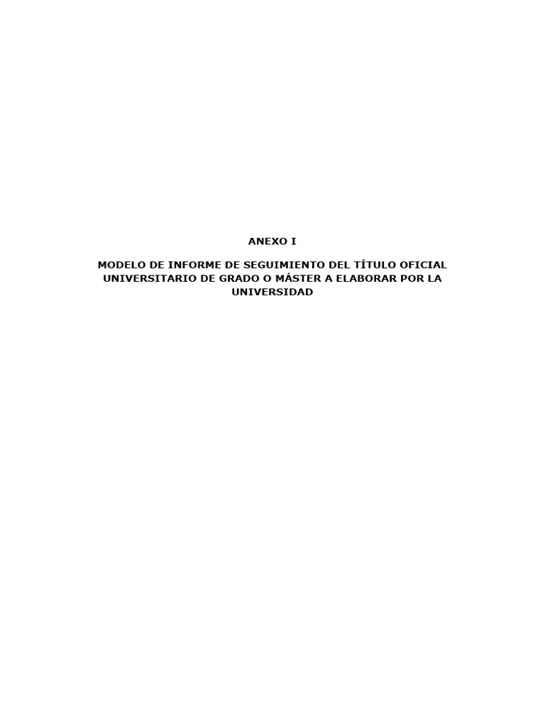 Anexo I Modelo de Informe de Seguimiento Del Título Oficial ...