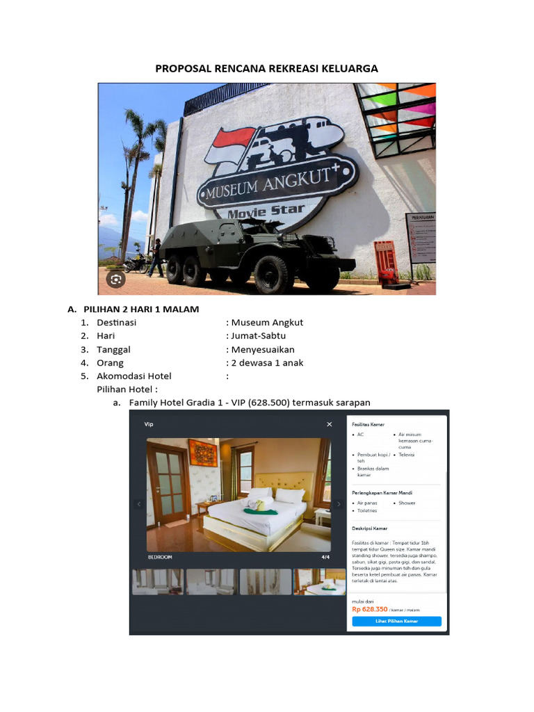 Proposal Rencana Rekreasi Keluarga | PDF