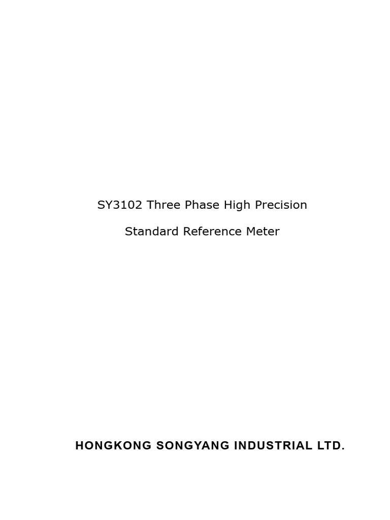 SY3102 Three Phase RSM Manual | PDF | Ac Power | Amplitude