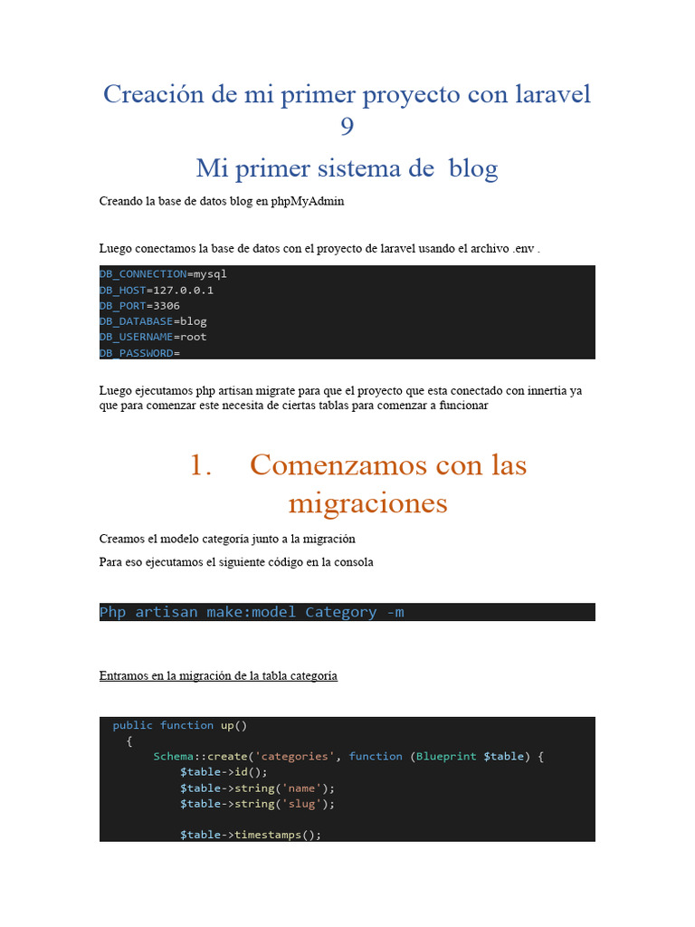 Creación de Mi Primer Proyecto Con Laravel 9 | PDF Creación de Mi Primer Proyecto Con Laravel 9 | PDF