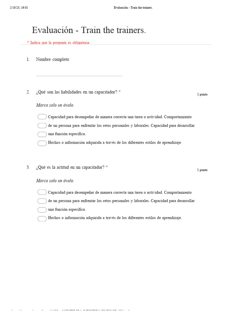 Train the Trainers evaluación | PDF | Evaluación | Aprendizaje
