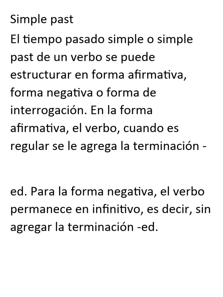 Pasado Simple | PDF