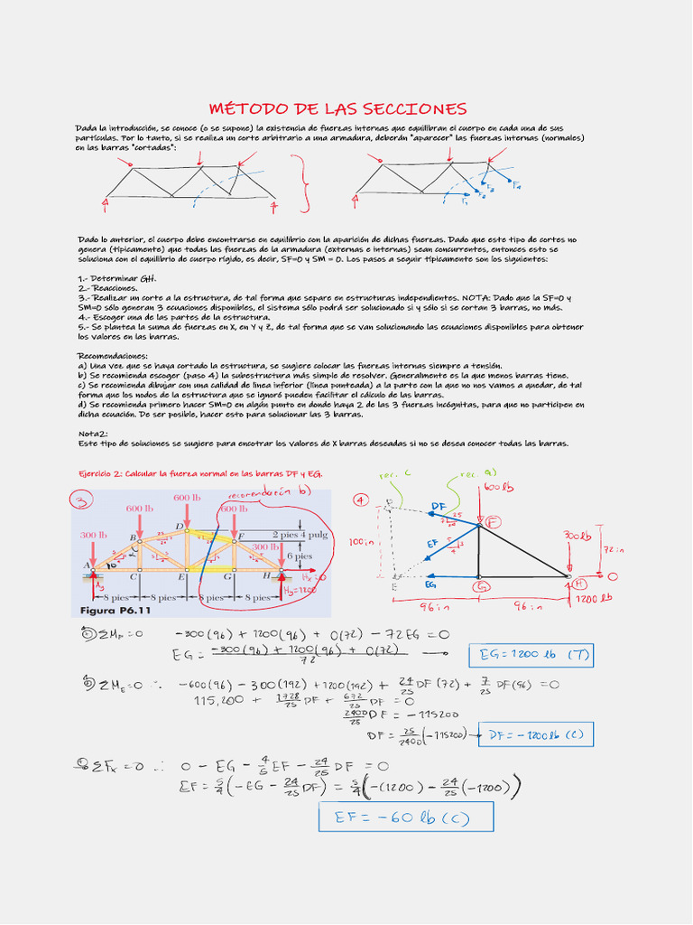 Método de las secciones | PDF