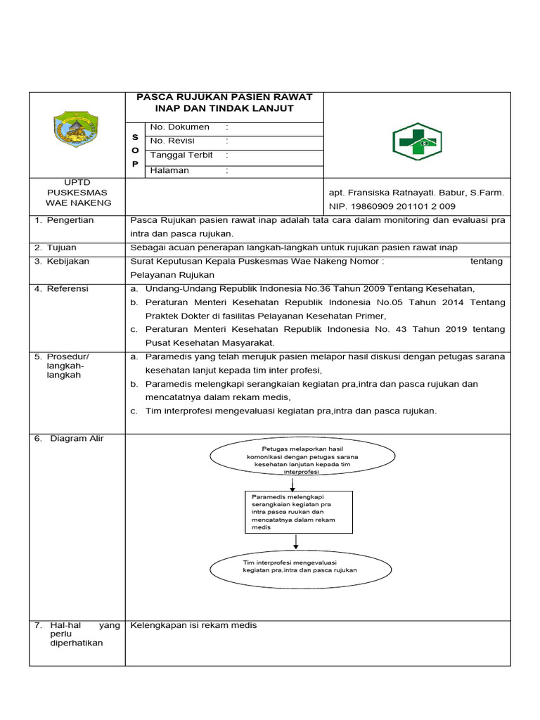 Pasca Rujukan Pasien Sop | PDF