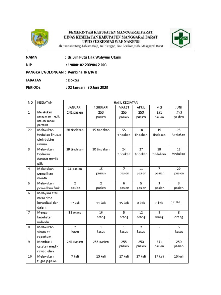 Rekapan Pelayanan | PDF | Kesehatan Holistik